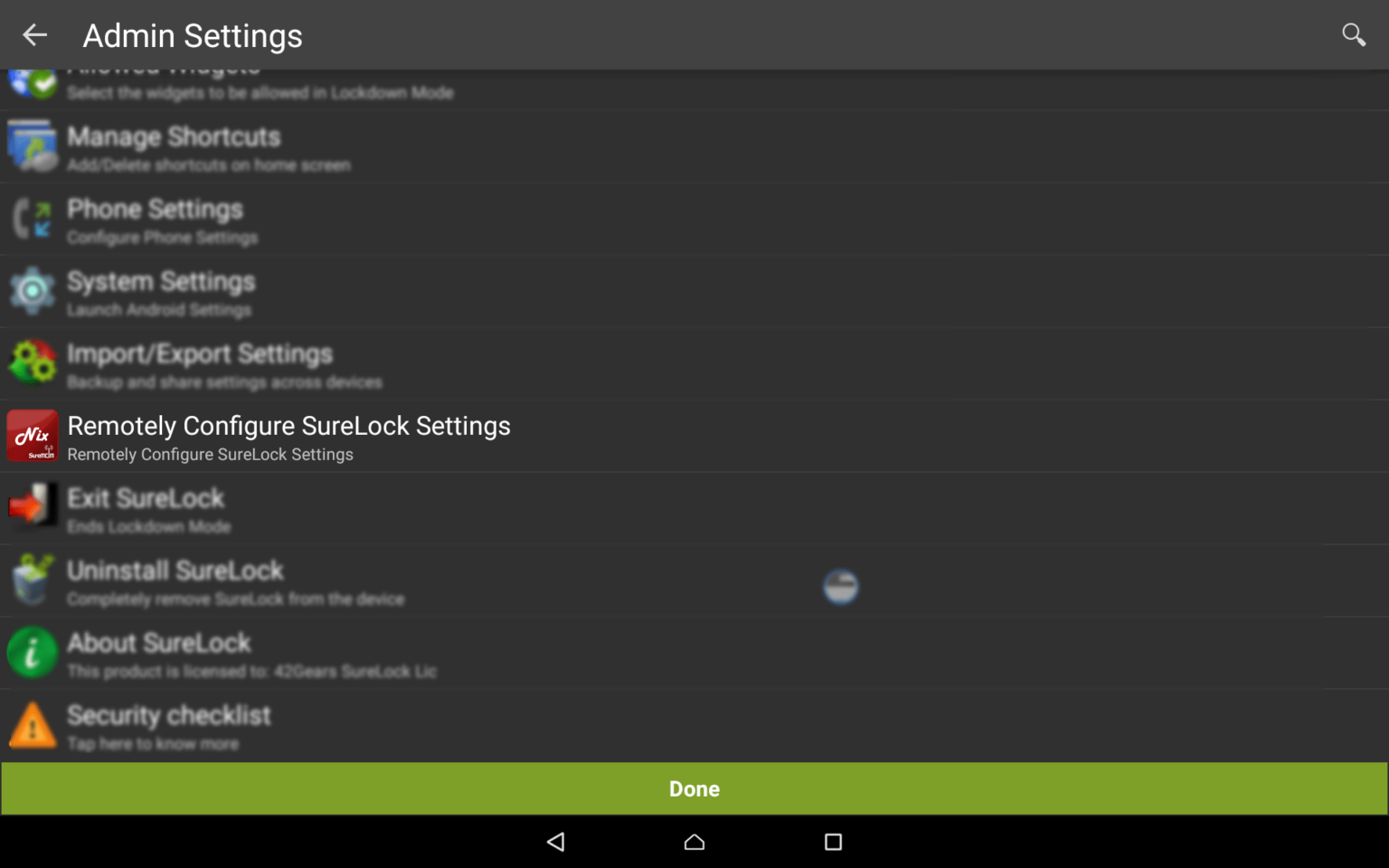 How to enable SureMDM Agent from SureLock - 42Gears Knowledge Base