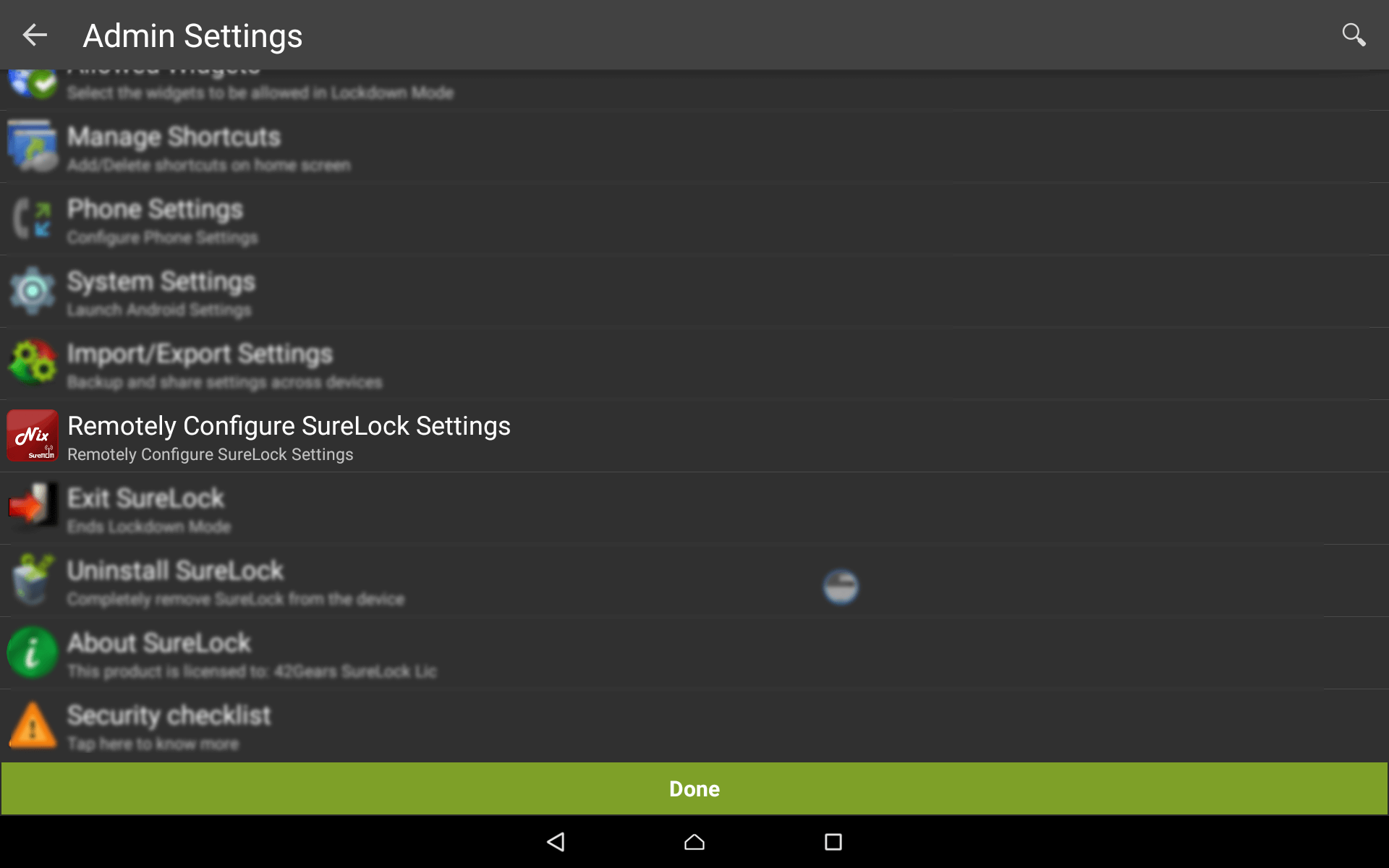 How to enable SureMDM Agent from SureLock - 42Gears Knowledge Base