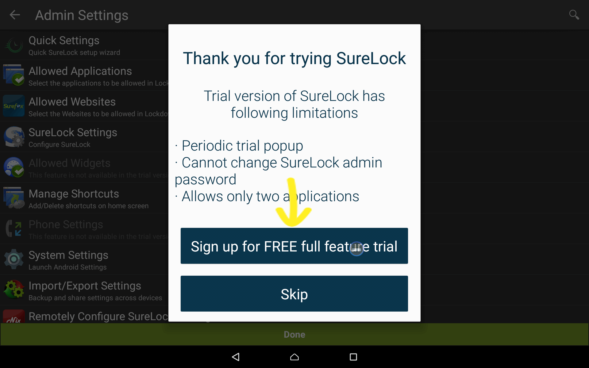 How to enable SureMDM Agent from SureLock - 42Gears Knowledge Base