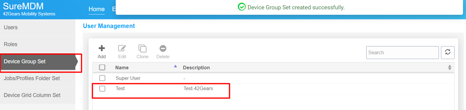 How to configure permissions for Device Group Set in SureMDM? - 42Gears Knowledge Base