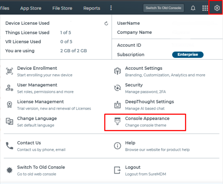 How to enable dark mode in the SureMDM console? - 42Gears Knowledge Base