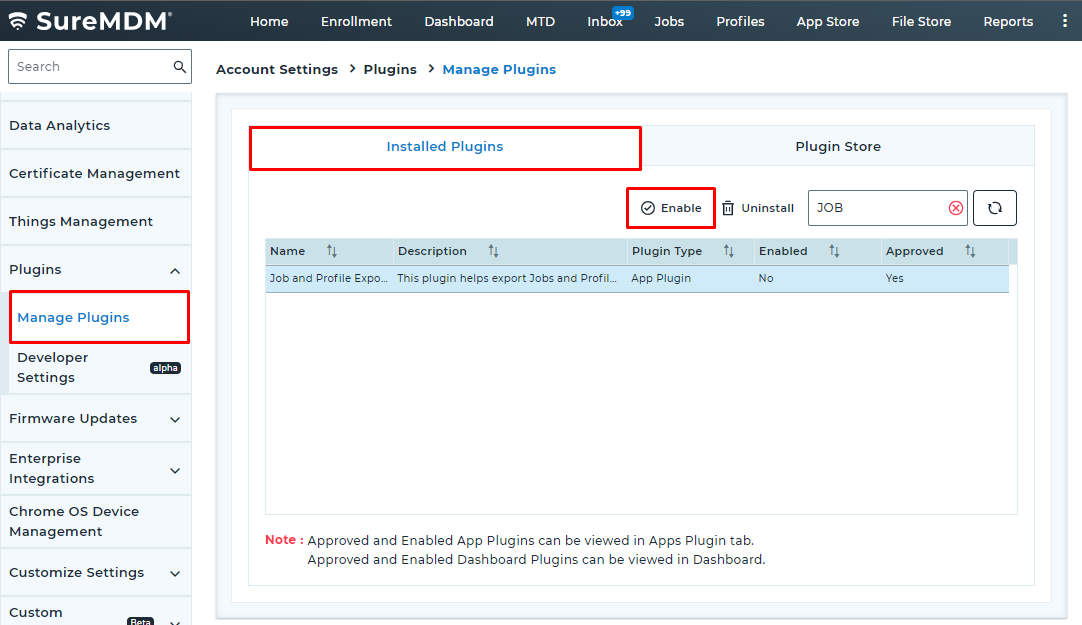 How to use Job and Profile Exporter Plugin available on SureMDM - 42Gears Knowledge Base