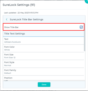 How to get the SureMDM device name on the SureLock Title Bar - 42Gears Knowledge Base
