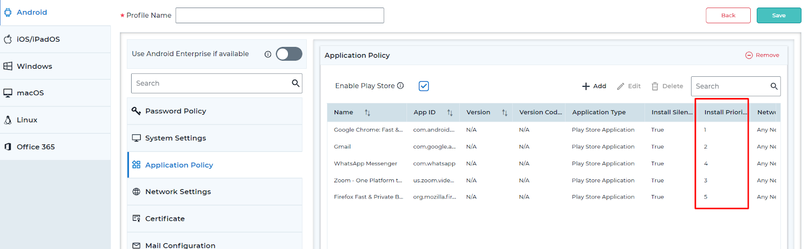 How to prioritize App installation using Profiles through the SureMDM console - 42Gears ...