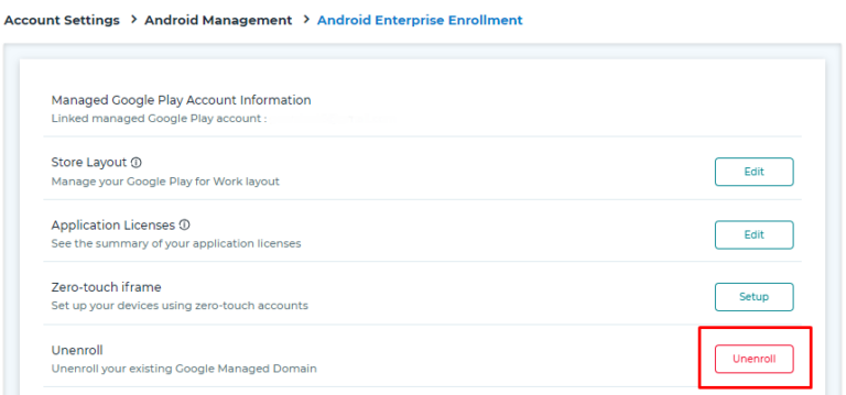 How to unenroll Android Enterprise from the console - 42Gears Knowledge ...
